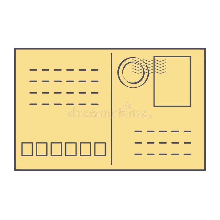 Postal Envelope with Postage Stamp. an Empty Form Template. Place for ...