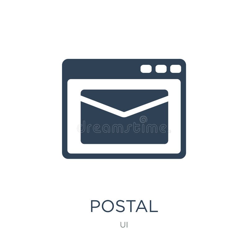 Postal Icon in Trendy Design Style. Postal Icon Isolated on White ...