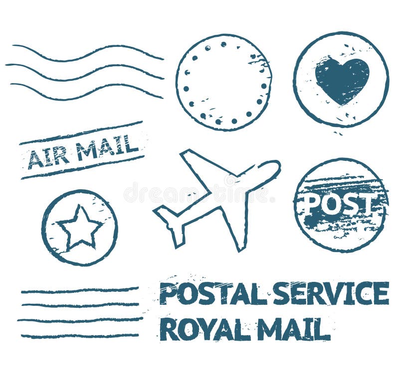 Postal Mail Stamp Set Stock Illustrations – 7,025 Postal Mail Stamp Set ...