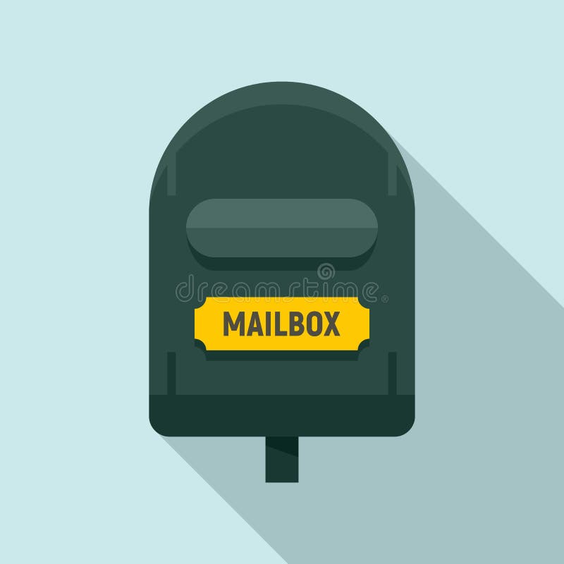 Postal Mailbox Icon, Flat Style Stock Vector - Illustration of icon ...
