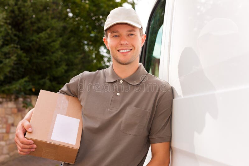 Delivery Postal Service Man. Stock Photo - Image of courier, delivering ...