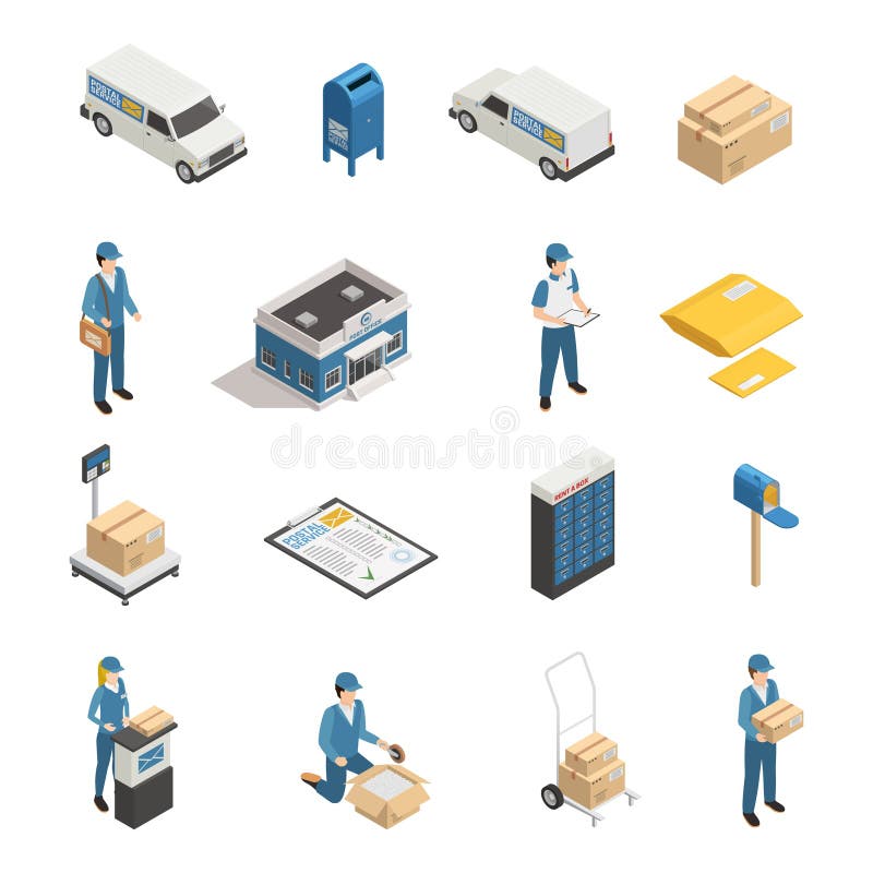 Postal Service Infographics Stock Vector - Illustration of paper ...