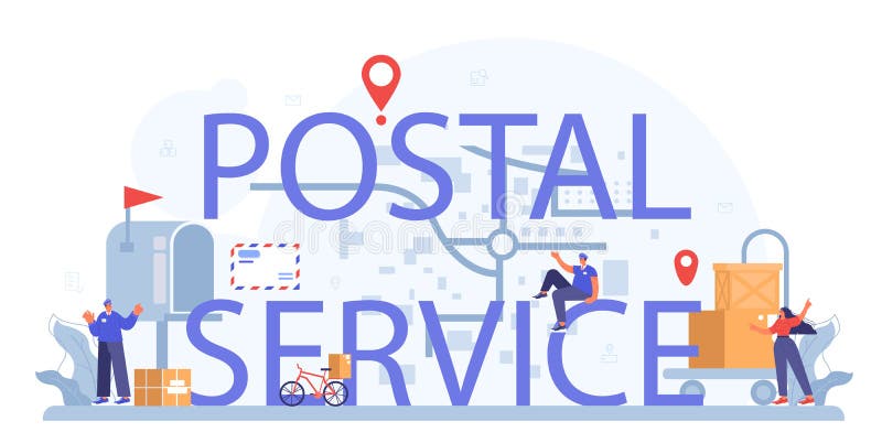 Postal Service Typographic Header. Postman Providing Mail Service Stock ...