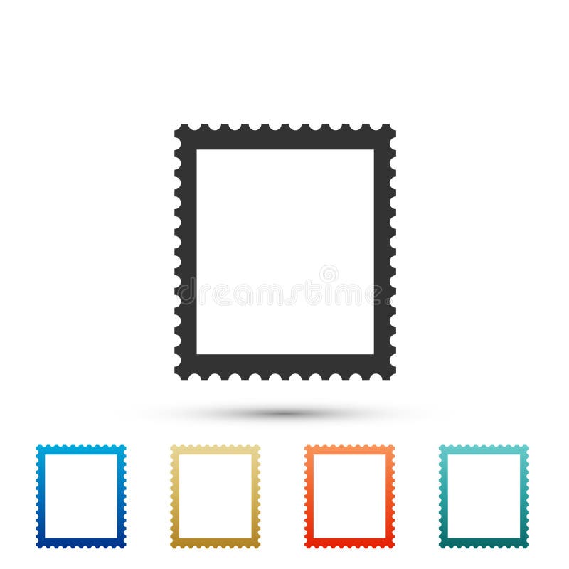 Postal Stamp Icon Isolated on White Background. Set Elements in Color ...