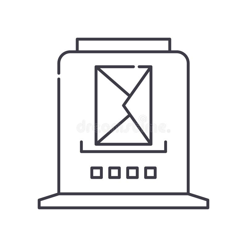 Postal System Icon, Linear Isolated Illustration, Thin Line Vector, Web ...