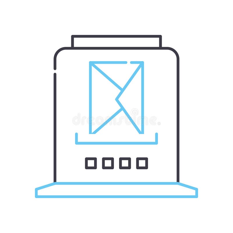 Postal System Line Icon, Outline Symbol, Vector Illustration, Concept ...