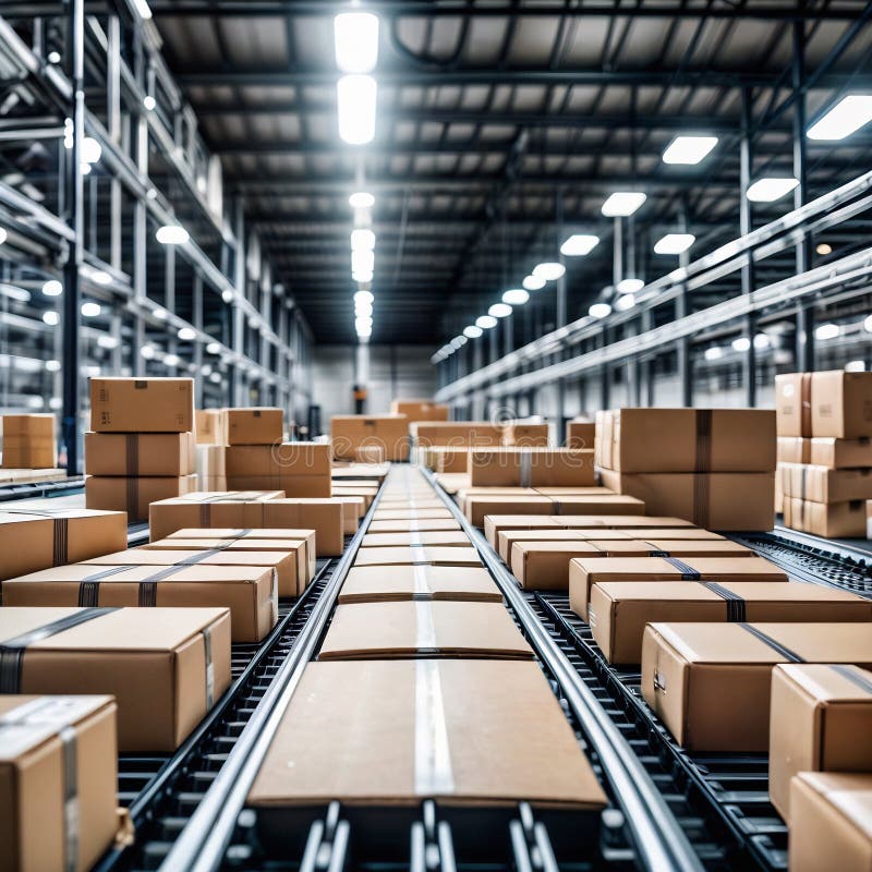 Postal Transport Tape for Boxes with Packages Warehouse Stock ...