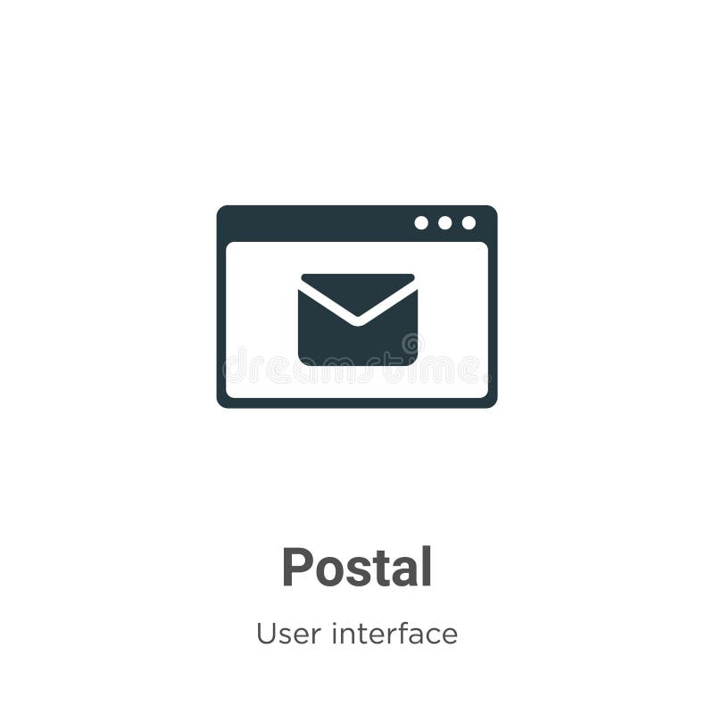Postal Vector Icon on White Background. Flat Vector Postal Icon Symbol ...