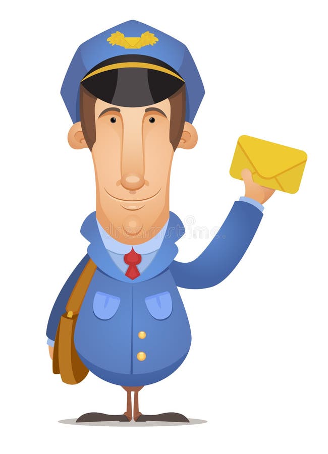 The Postal Worker is Engaged in Packing and Parcels. Stock Illustration ...