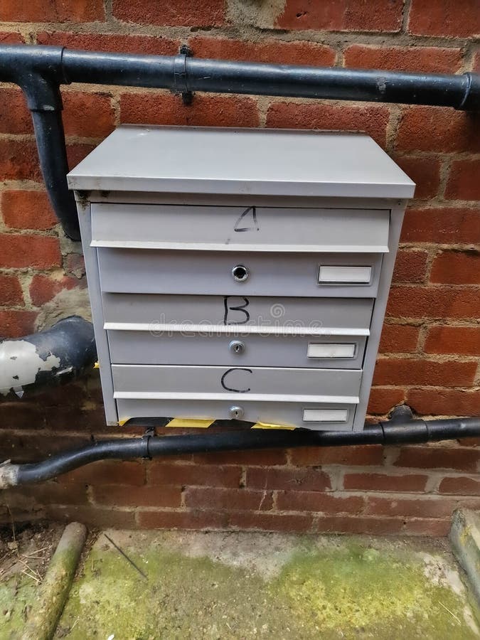 The Postbox Has Four Compartments, Labeled a, B, C, Stock Image - Image ...