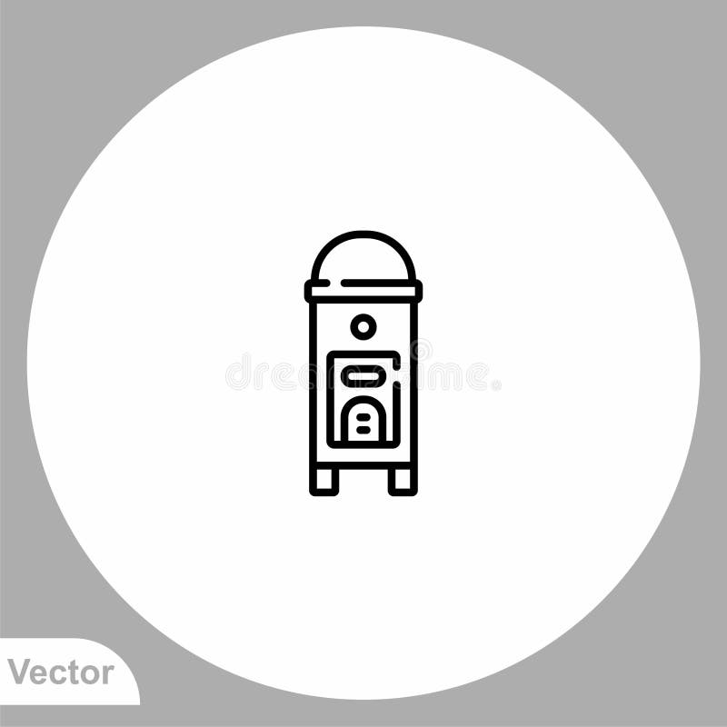 Postbox Vector Icon Sign Symbol Stock Vector - Illustration of concept ...