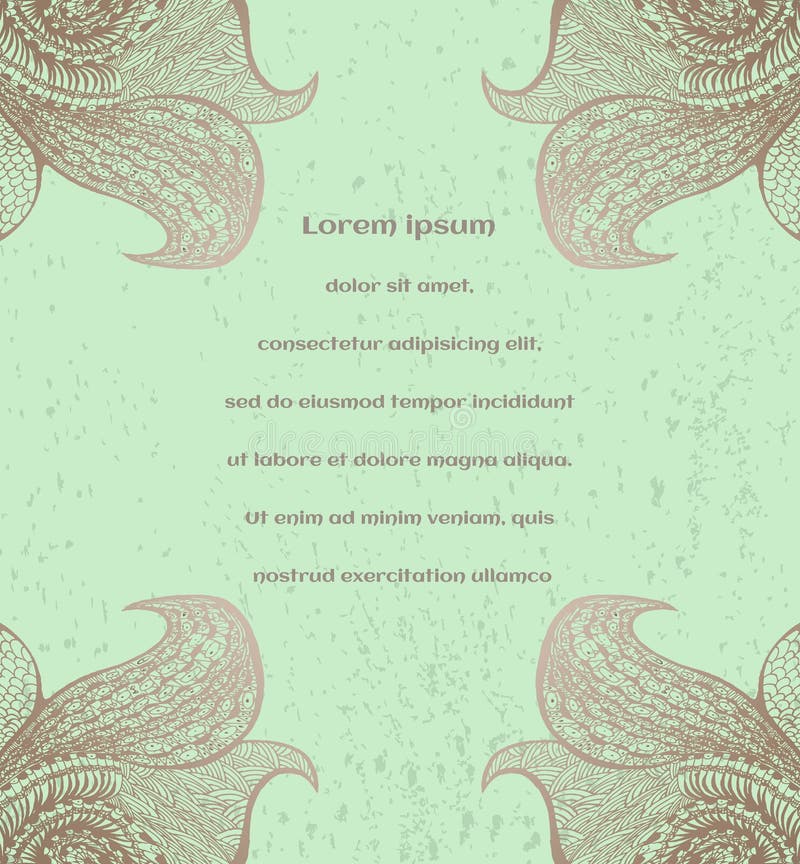 Postcard with Abstract Brown Pattern Stock Vector - Illustration of ...