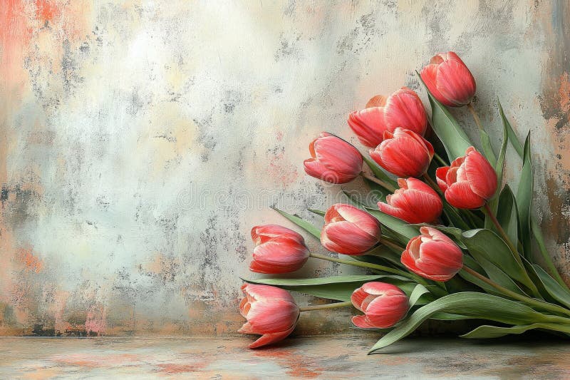 A Postcard Background with Spring Flowers, Vibrant and Artistic, Design ...