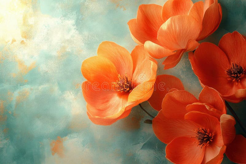 A Postcard Background with Spring Flowers, Vibrant and Artistic, Design ...