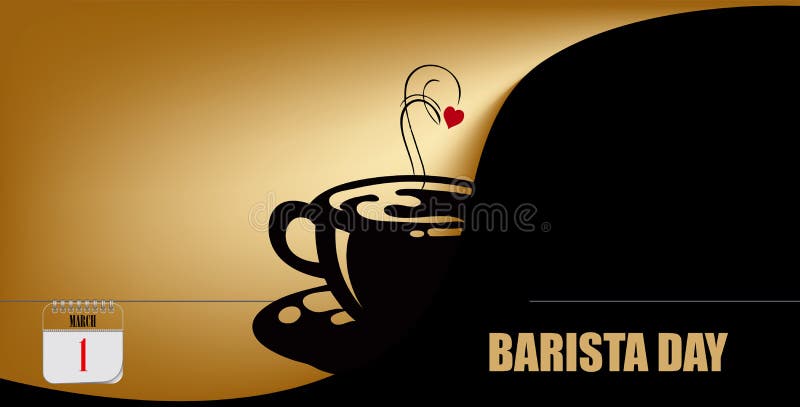 Postcard Barista Day stock vector. Illustration of work - 174091865