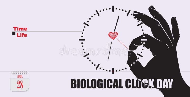 Postcard Biological Clock Day Stock Vector - Illustration of time ...