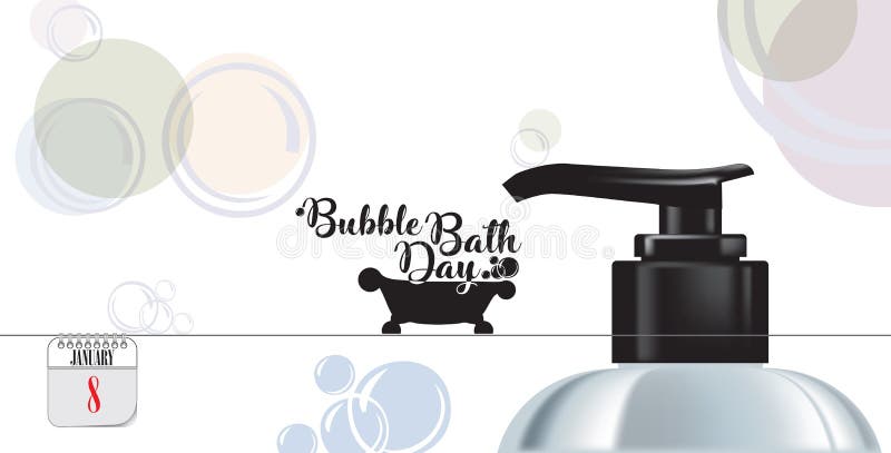 Postcard Bubble Bath Day stock vector. Illustration of congratulation ...
