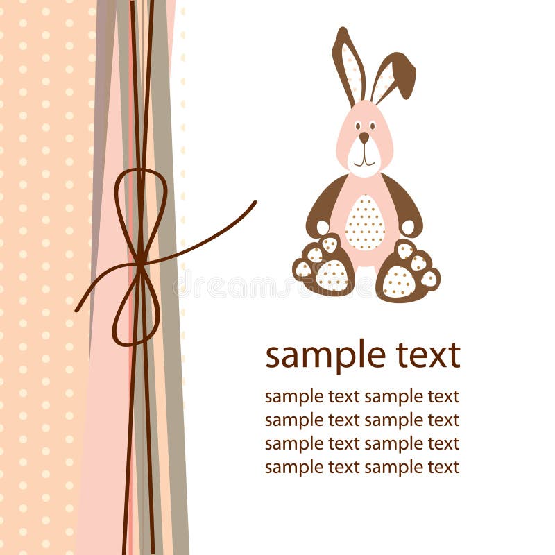 Postcard with bunny stock vector. Illustration of design - 26435644