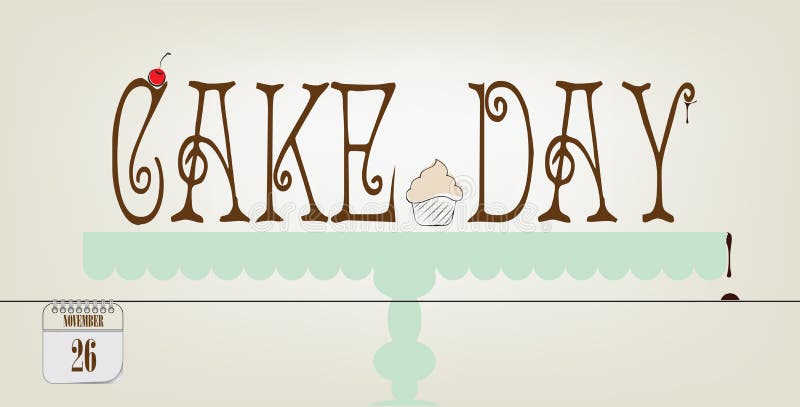 Postcard Cake Day stock vector. Illustration of food - 164781780