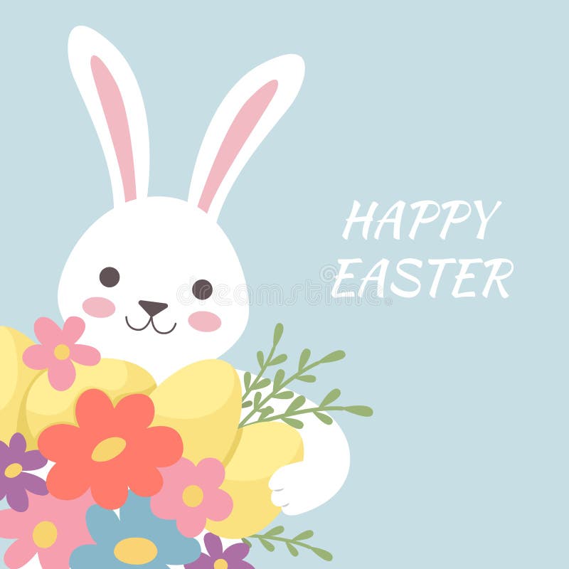 Postcard Easter Bunny stock vector. Illustration of easter - 137908540