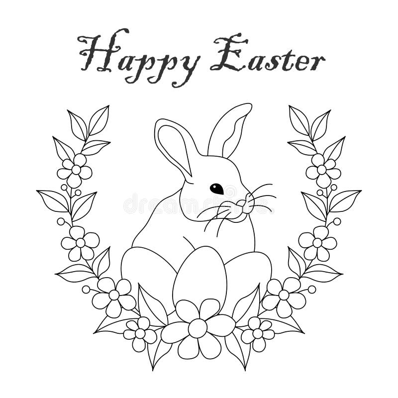 Postcard Easter Bunny. stock vector. Illustration of decorative - 109589900