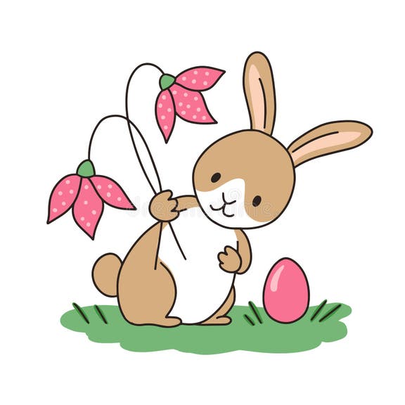 Postcard Easter Bunny. Vector Illustration Stock Vector - Illustration ...