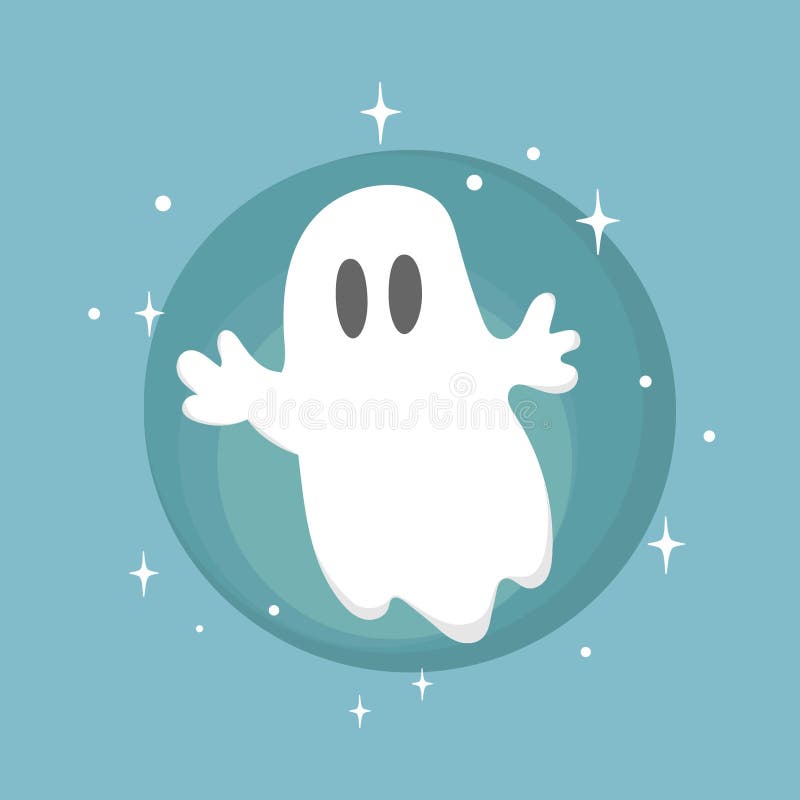 Postcard with a ghost stock vector. Illustration of treat - 125350716