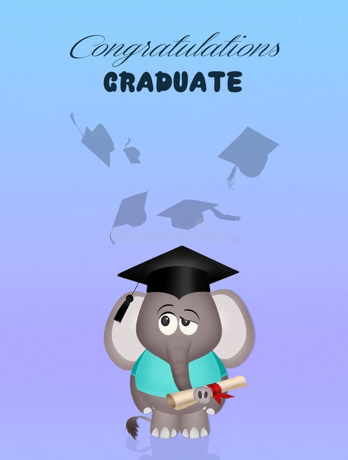 Postcard for graduation stock illustration. Illustration of animal ...