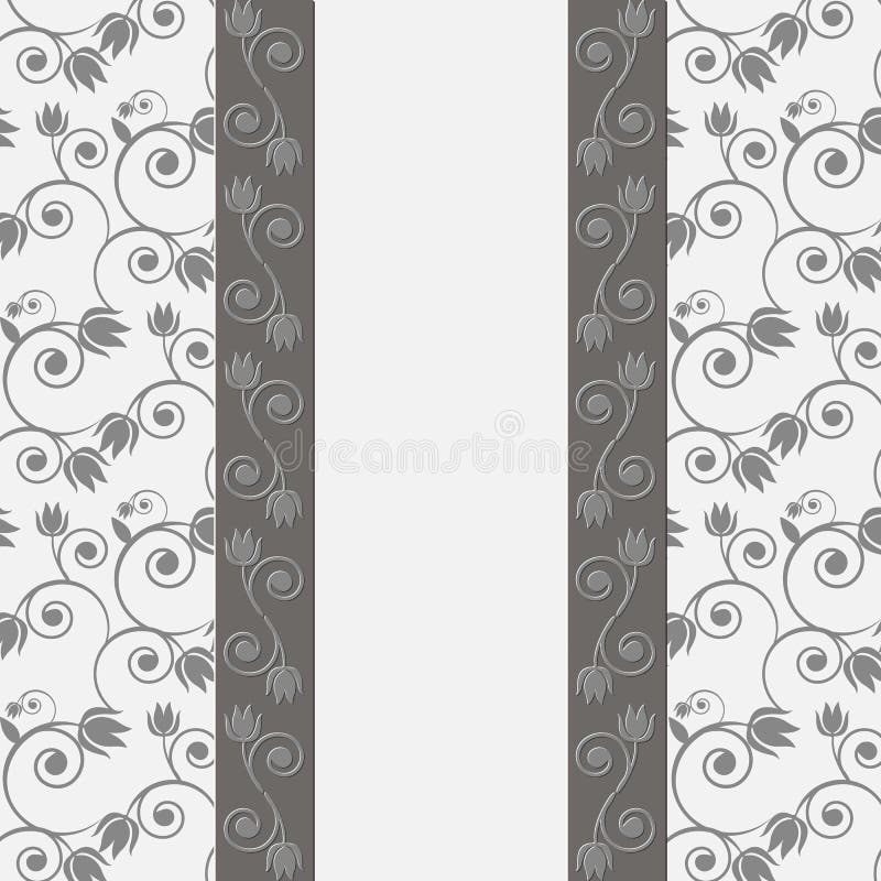 Grey Flowers Abstract Background Template Stock Vector - Illustration ...