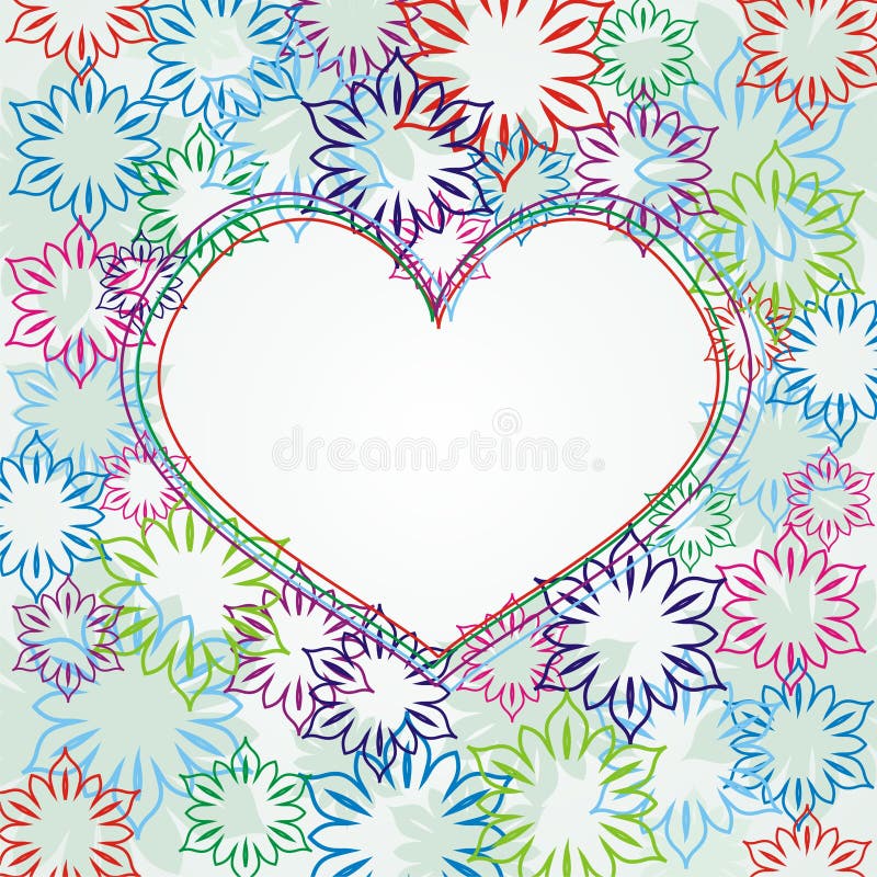 Postcard with heart stock vector. Illustration of 14th - 17585829