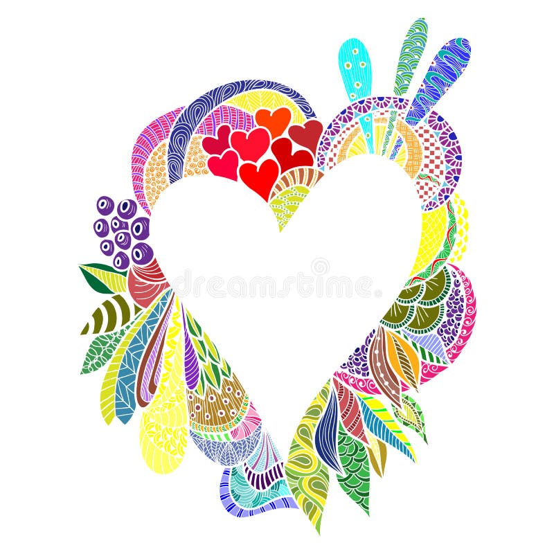 Postcard heart stock vector. Illustration of color, creative - 56400844