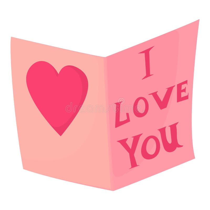 Postcard I Love You Icon, Cartoon Style Stock Vector - Illustration of ...