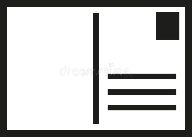 Postcard icon stamp stock vector. Illustration of message - 107186266