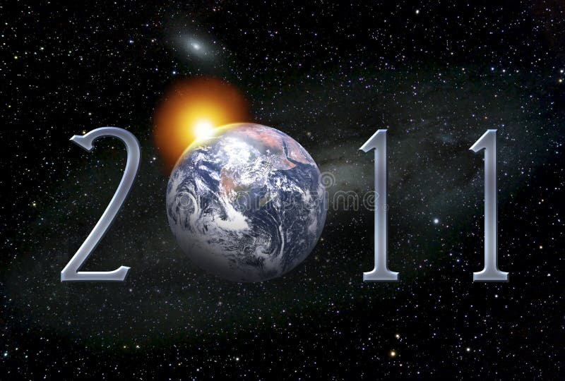 Postcard Illustration for 2011 New Year Stock Illustration ...