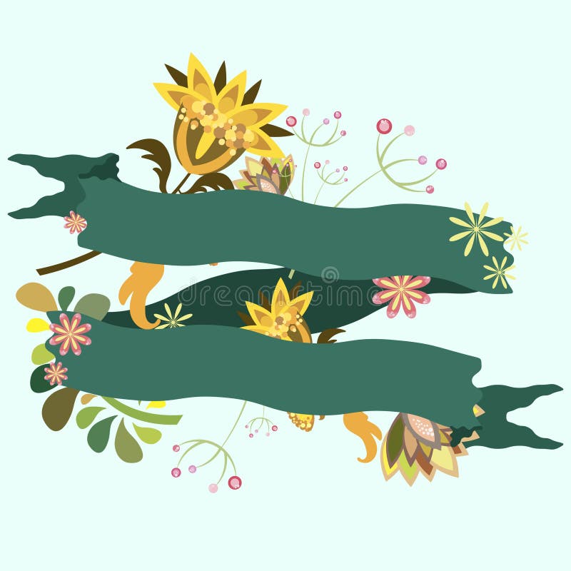 Postcard, Logo, Invitation Template with Floral Composition Stock ...