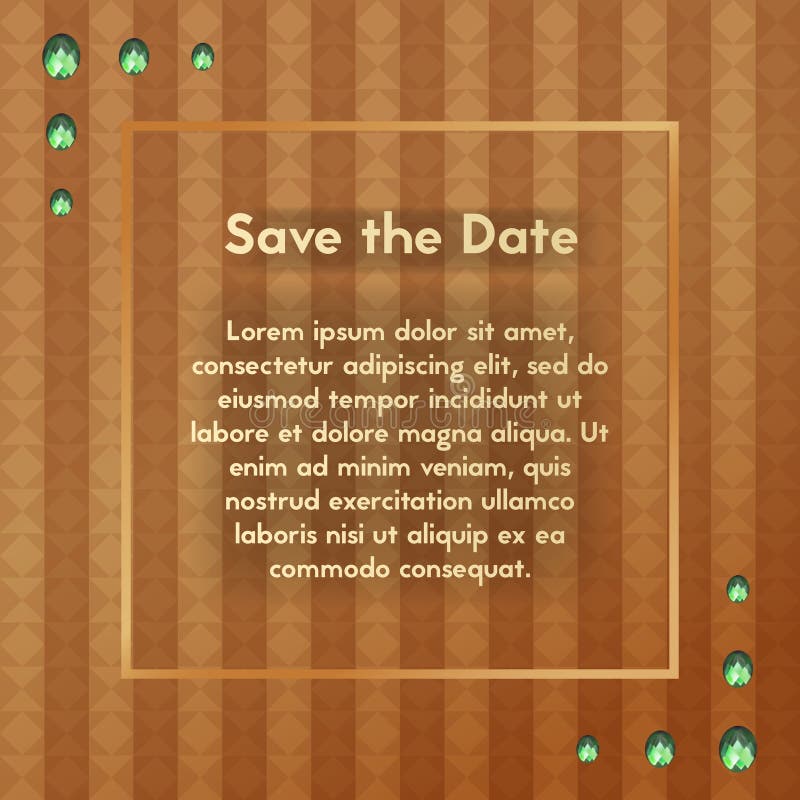 Postcard for Men. Save the Date. Vector Greeting Card with Diamond ...