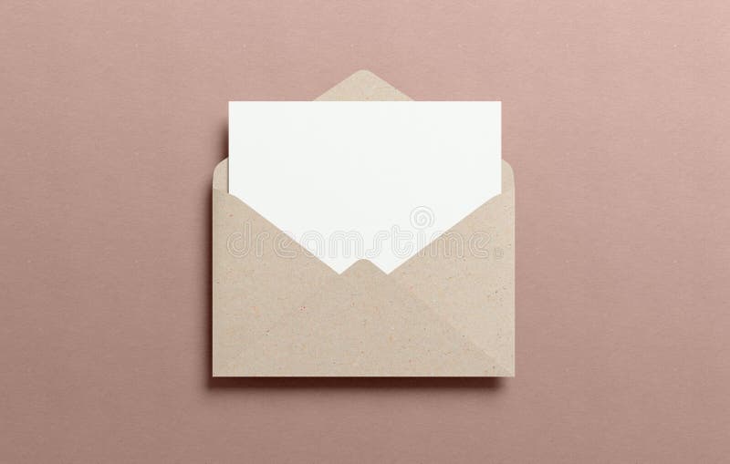 Postcard Mockup Blank Paper Inside an Envelope Template on a Color ...