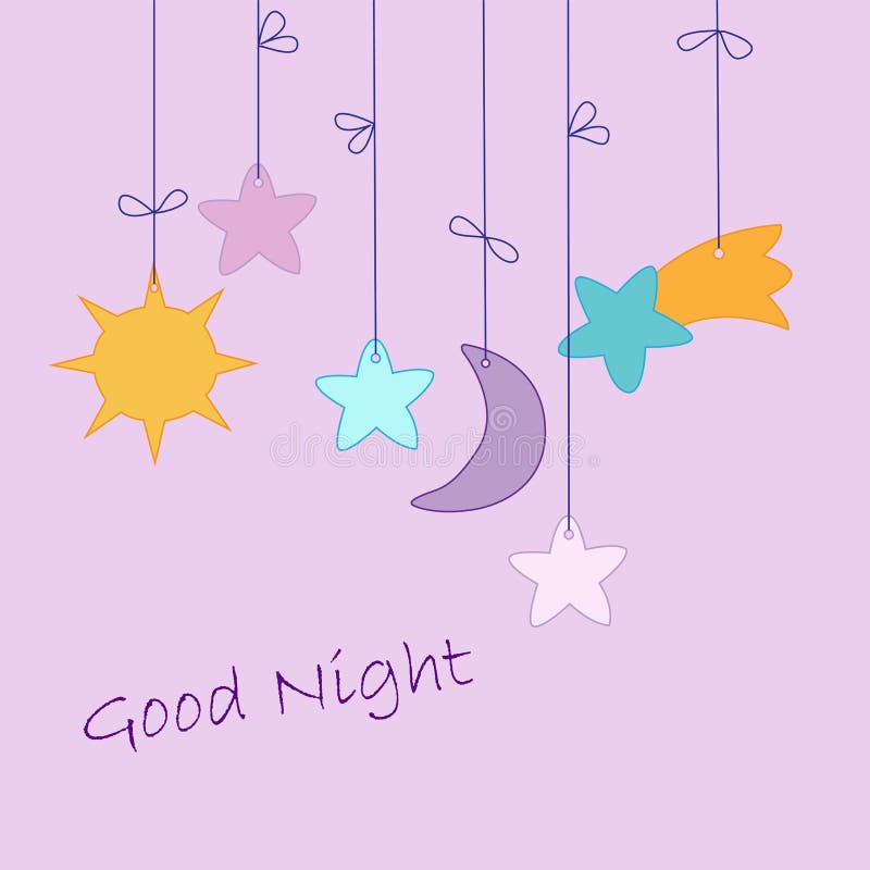 Postcard Night Sky Vector Illustration Stock Vector - Illustration of ...