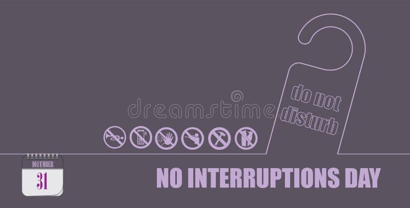 Postcard No Interruptions Day Stock Vector - Illustration of mail ...