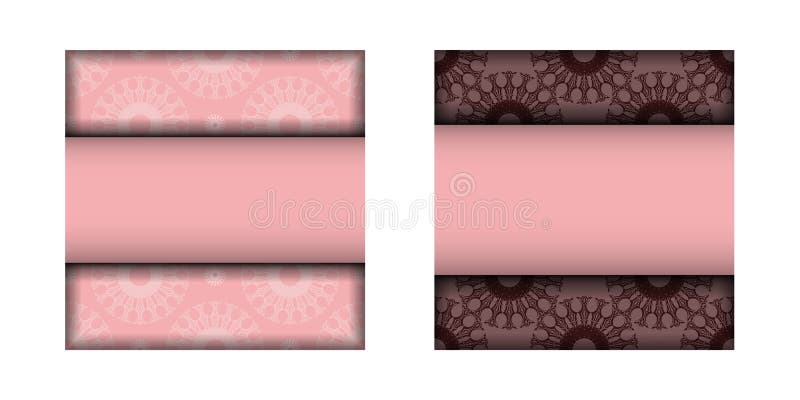 The Postcard is Pink with a Greek White Pattern and is Ready for ...