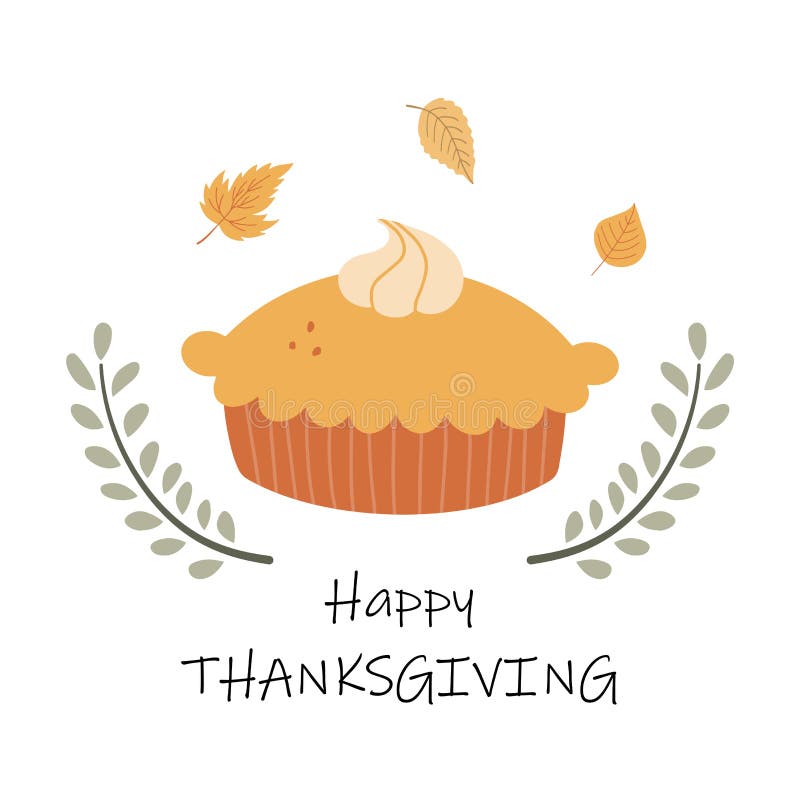 Postcard with pumpkin pie stock vector. Illustration of icon - 230713546