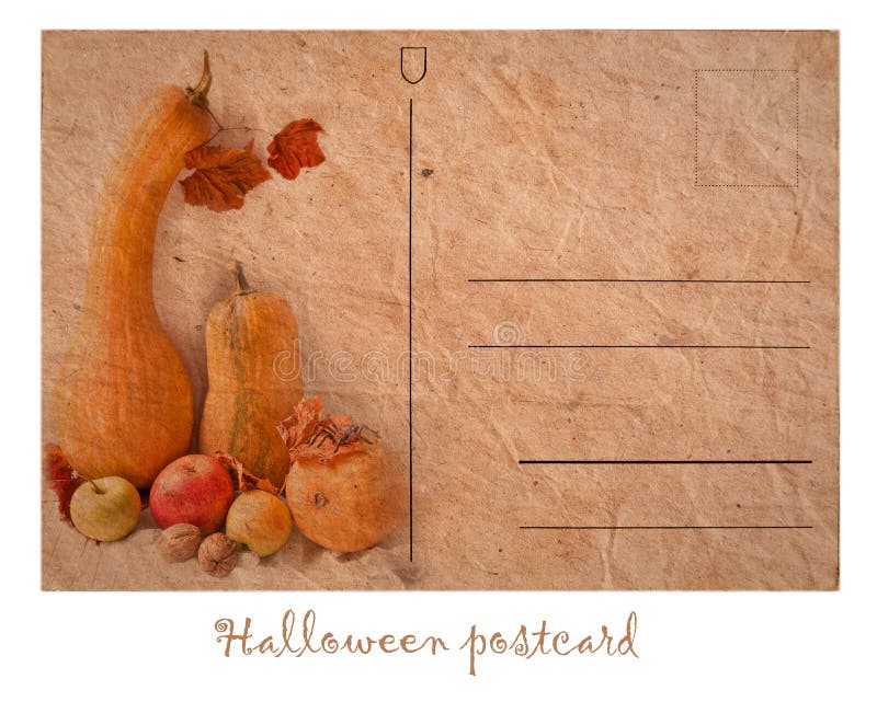 Postcard with pumpkin stock illustration. Illustration of halooween ...