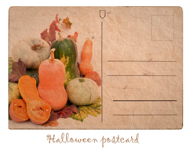 Postcard with pumpkin stock illustration. Illustration of halooween ...