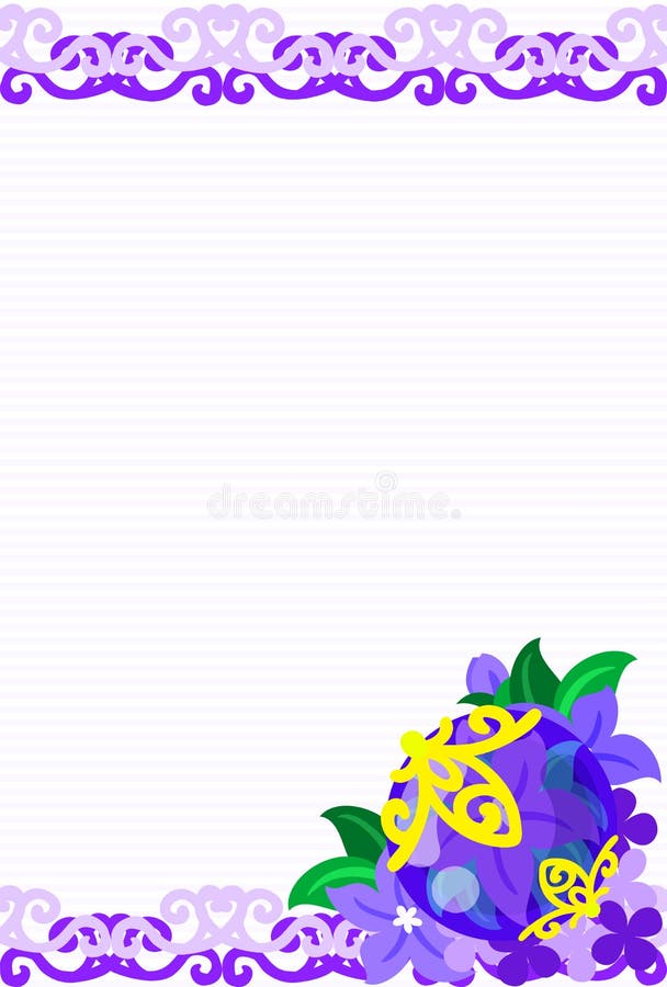 Postcard of purple flower stock vector. Illustration of postcard - 75732904