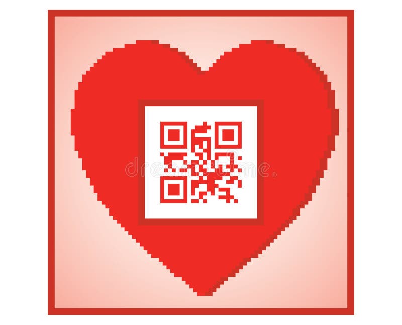 QR Code In Heart: I Love You Stock Illustration - Illustration of code ...