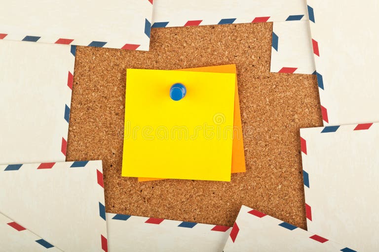 Postcard and reminder note stock photo. Image of pinboard - 45028542