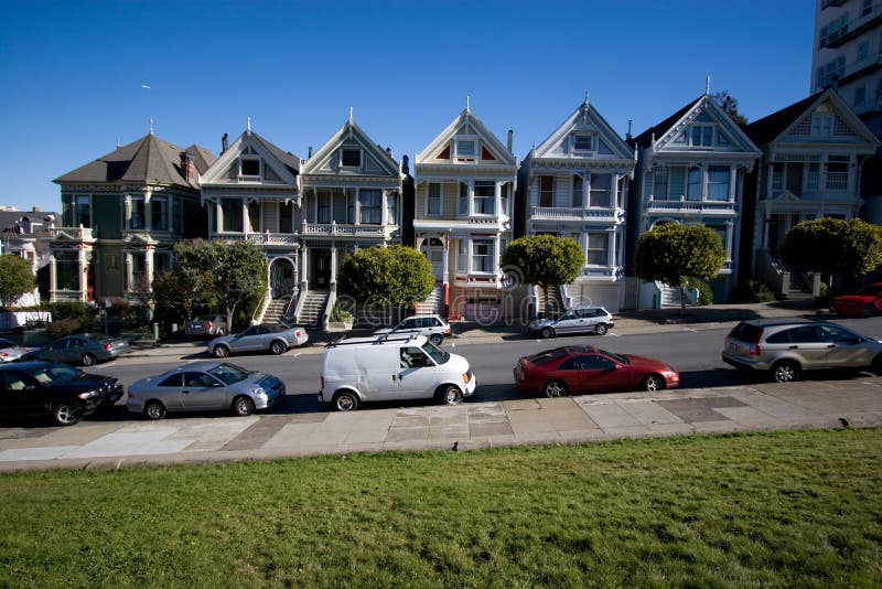 Postcard Row, San Francisco Stock Photo - Image of travel, eclectic ...