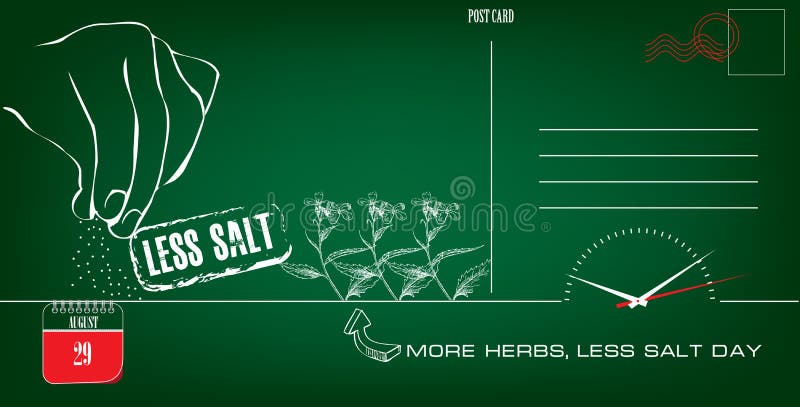 Postcard less Salt Day stock vector. Illustration of imprint - 156213630