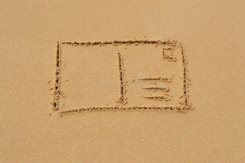 Postcard in the sand stock image. Image of beach, travel - 45070901