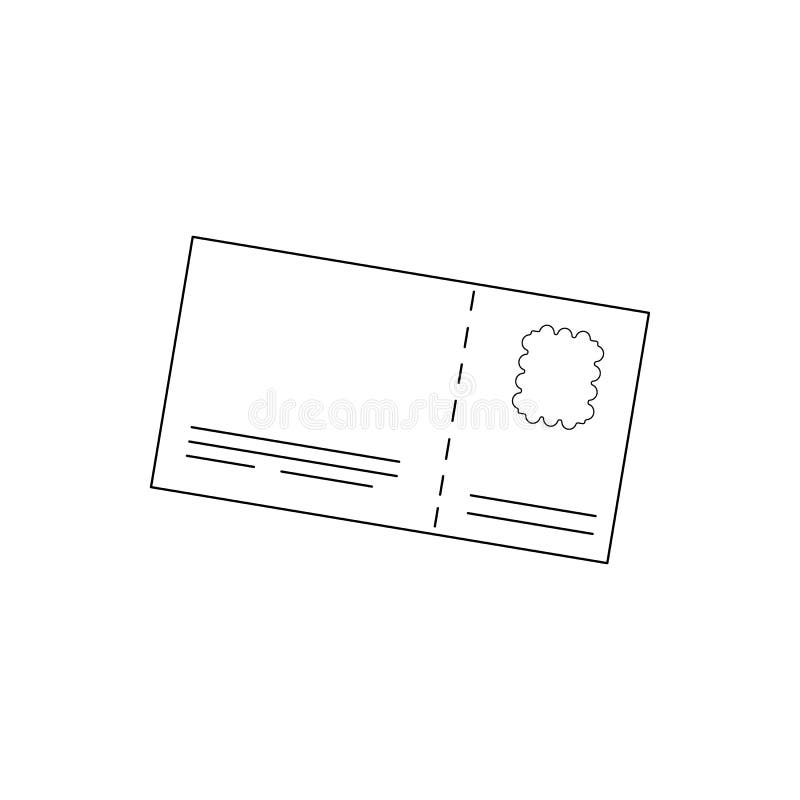 Postcard Send Outline Icon. Linear Style Sign for Mobile Concept and ...